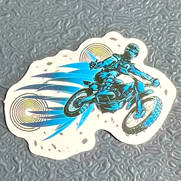 Hand Crafted | Other | Blu Dirt Biker Motorcycle Rider Sport Bike ...
